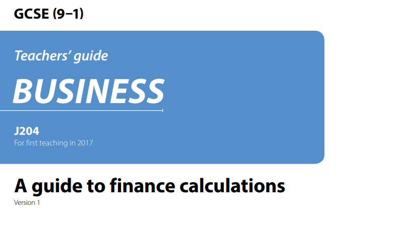 GCSE Business: What formula do I need to know for the finance section ...